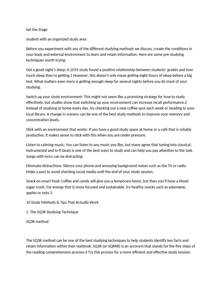 Effective Study Techniques Overview | PDF | Flashcard | Learning