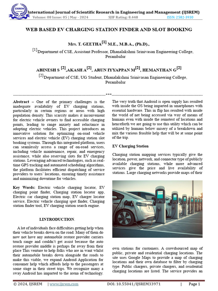 EV Charging Slot Booking System | PDF | Battery Charger | Python ...