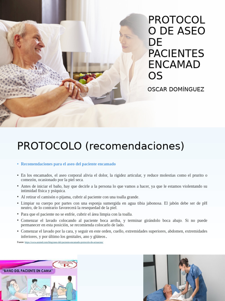 Presentación Protocolo Aseo Encamados | PDF | Higiene