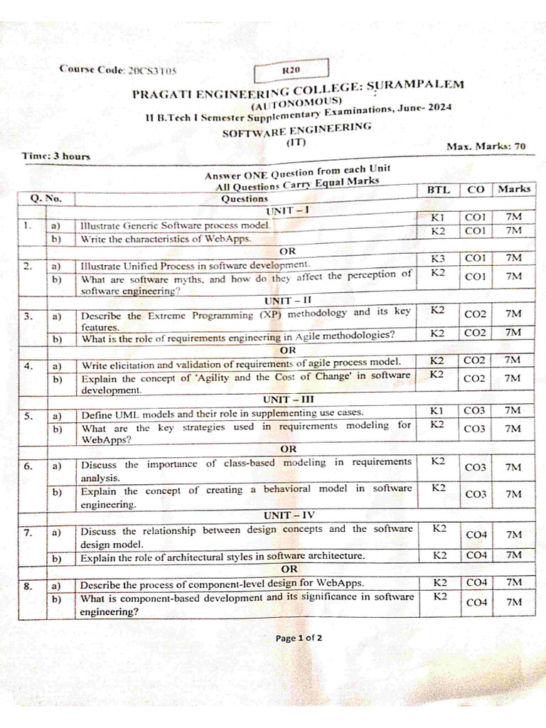 SE Previous R20 Papers | PDF