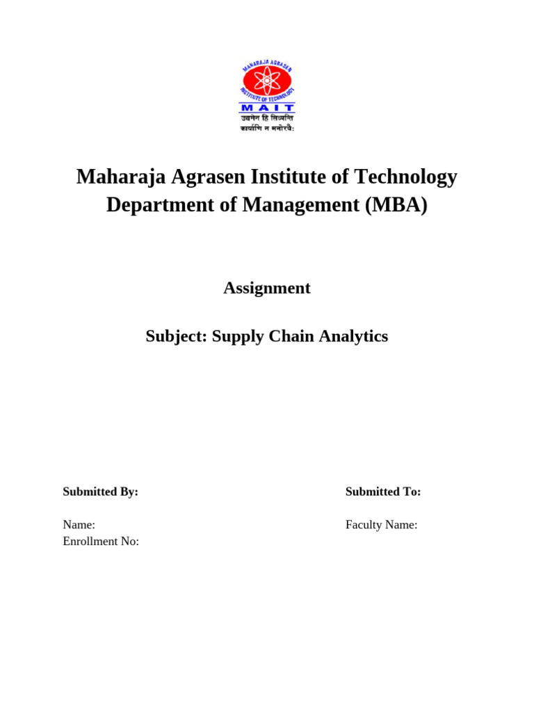 Assignment - Supply Chain Analytics | PDF