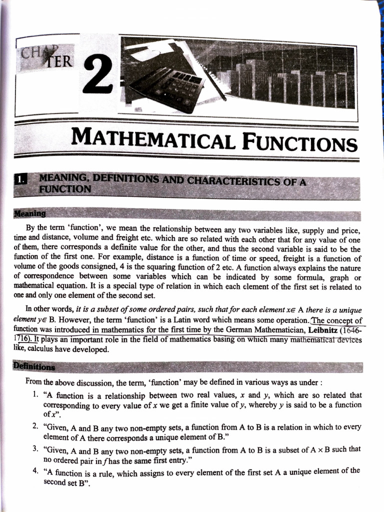 Functions Business Mathematics Unit 2 | PDF