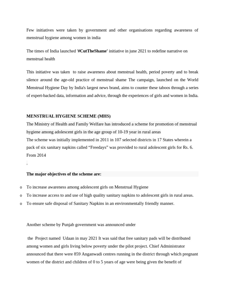 Menstrual Hyg VS Mam | PDF
