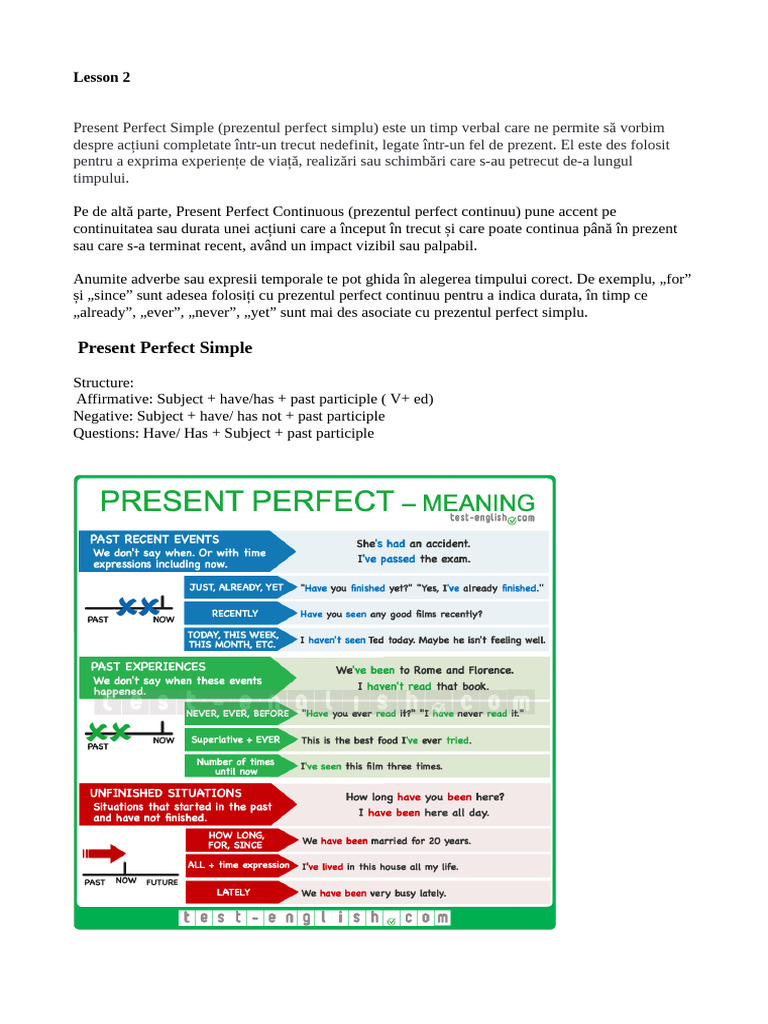 Present Perfect Tenses Explained | PDF | Grammatical Tense | Semantic Units