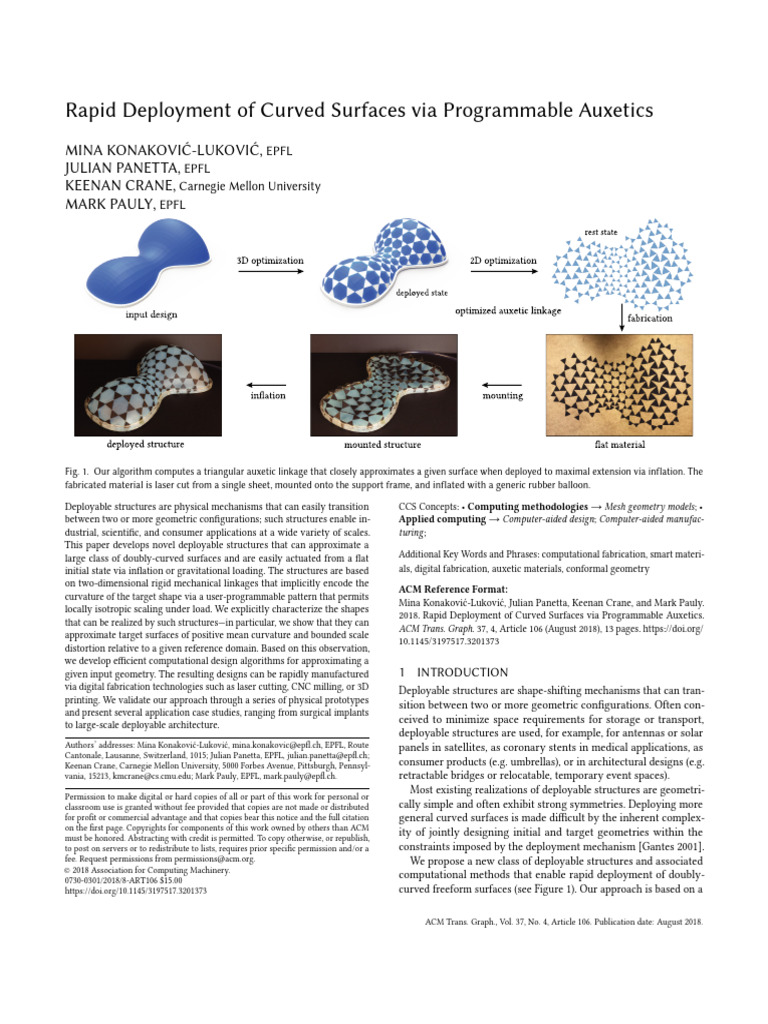 Rapid Deployment of Curved Surfaces Via Programmab | PDF | Shape | Geometry