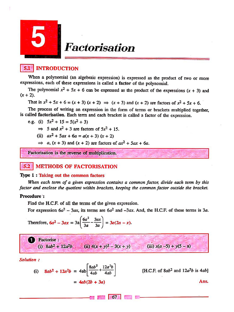 Factorisation 1 | PDF