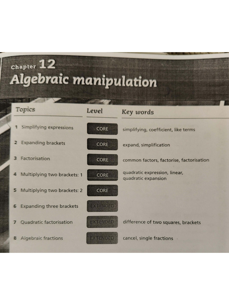 algebraic manipulation | PDF