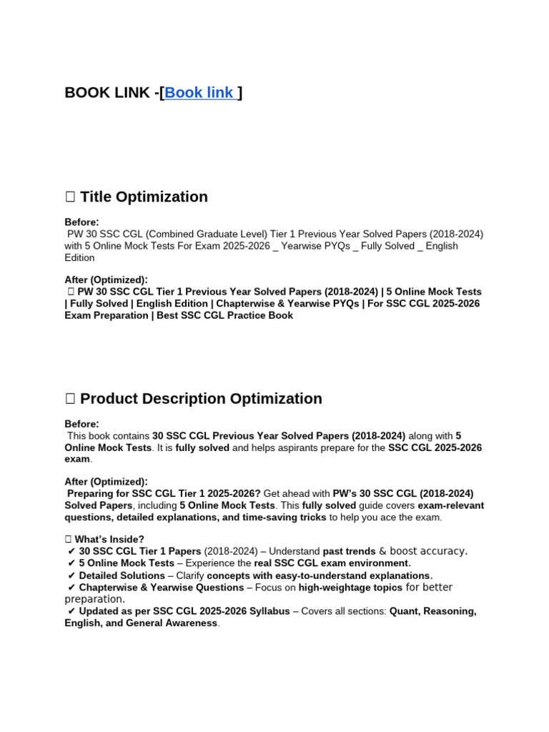 SSC CGL Book All Parameters Optimized | PDF