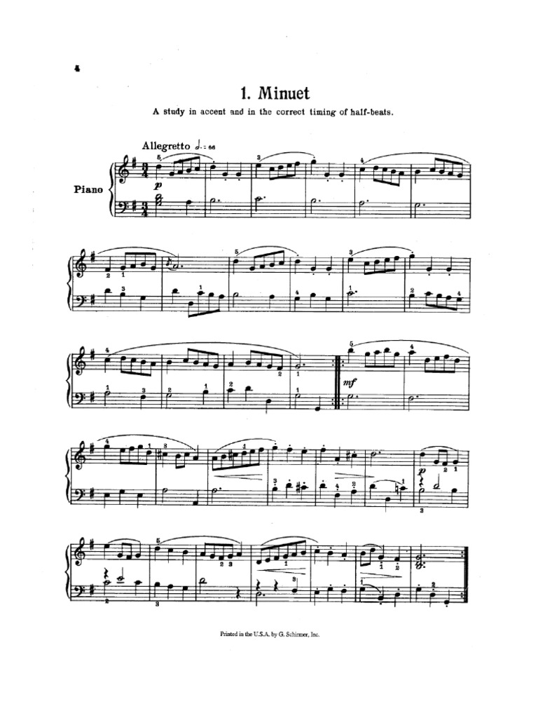 Minuet in G | PDF