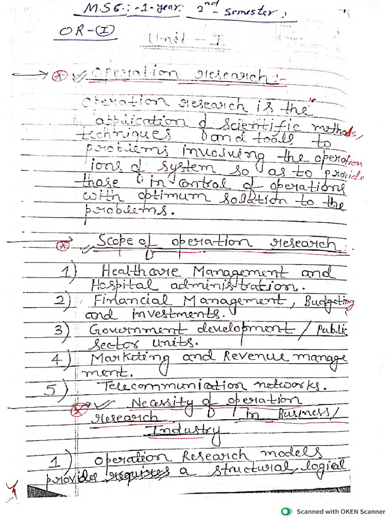 MSC Maths LL Sem OR - L | PDF