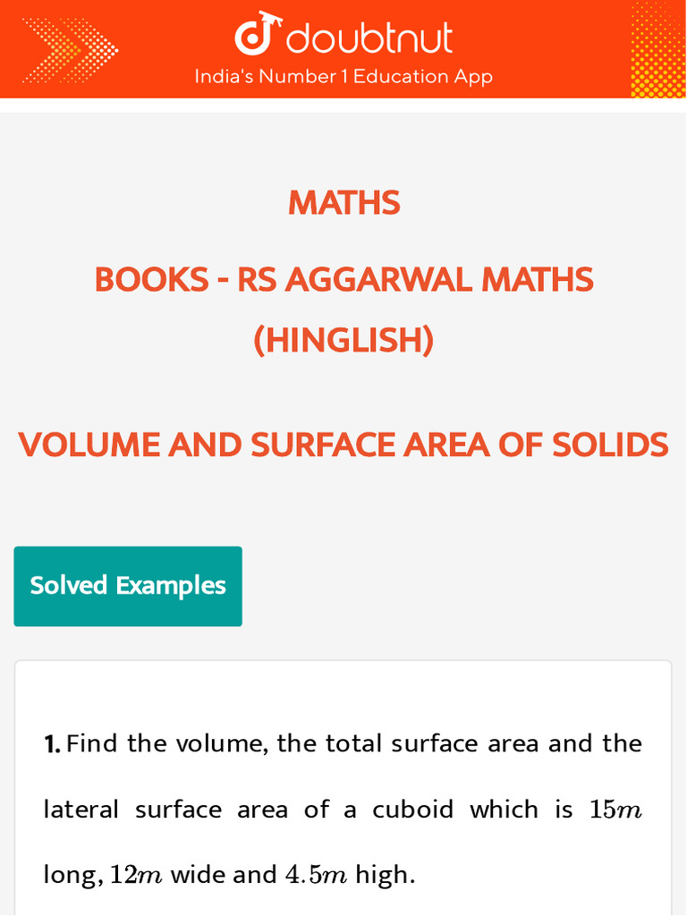 Books Doubtnut Question Bank | PDF | Sphere | Volume