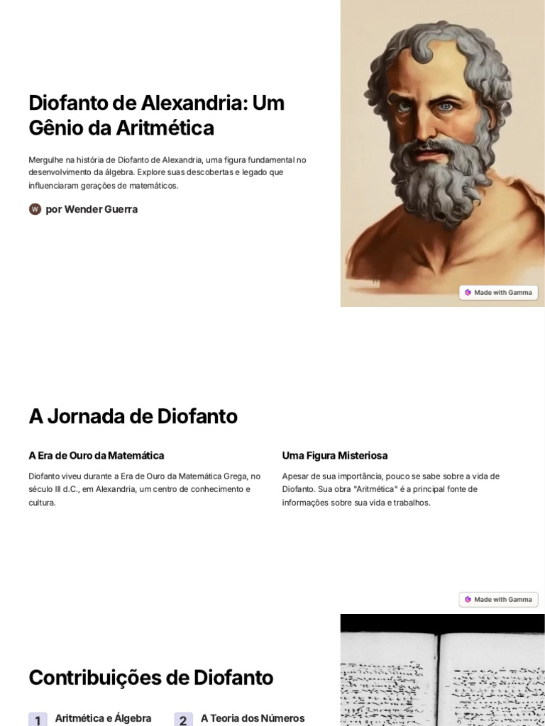 Diofanto de Alexandria Um Genio Da Aritmetica (1) | PDF | Matemática ...