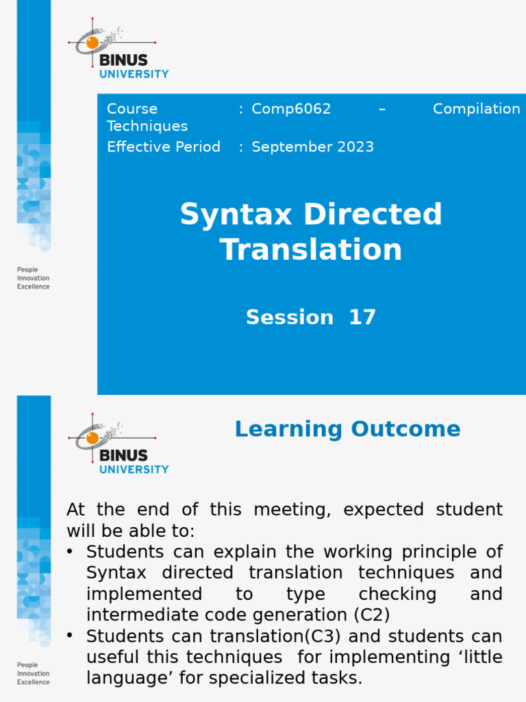 Syntax Directed Translation | PDF | Grammar | Computer Programming
