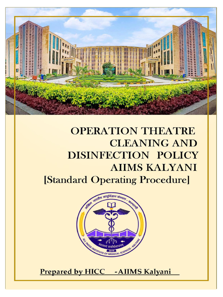OT Cleaning and Disinfection SOP | PDF