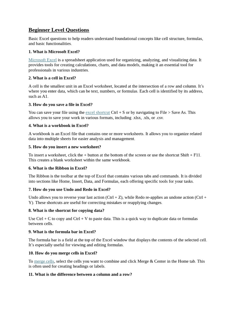 100+ Excel Interview Questss | PDF | Microsoft Excel | Net Present Value