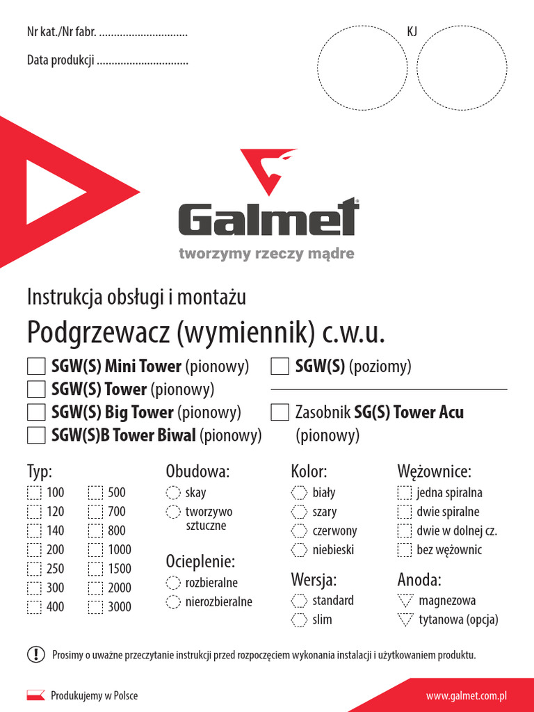 Instrukcja Sgws 100 3000 Galmet PL 26072023 | PDF