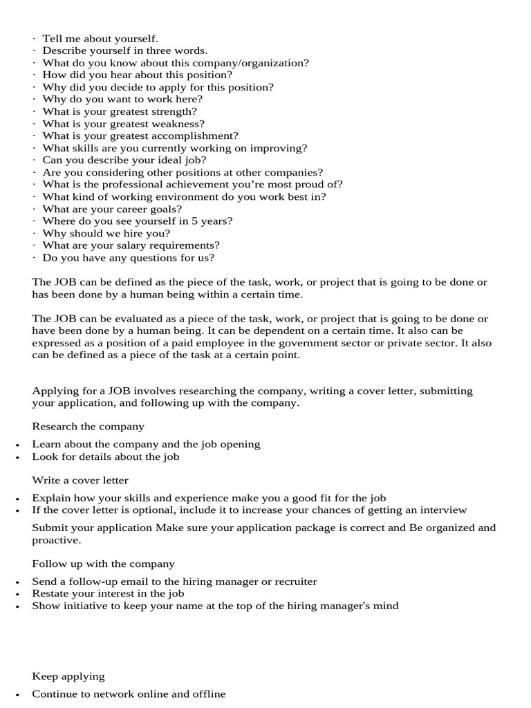 Job Application Process Guide | PDF