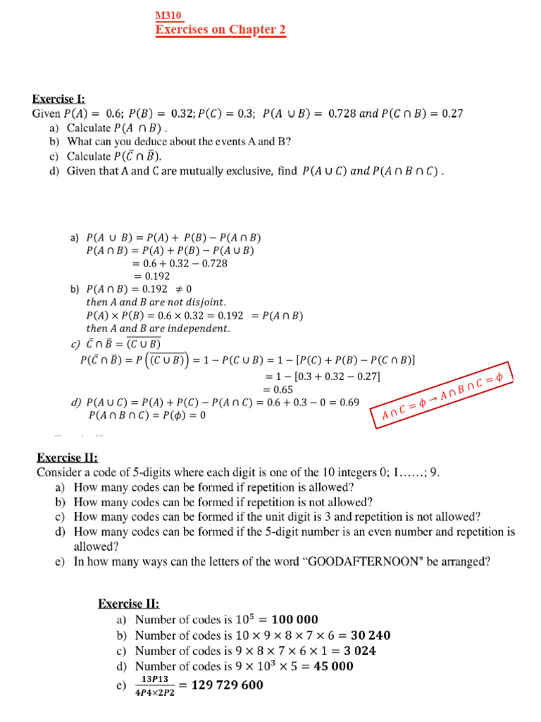 M310 Chapter 2 Exercises Overview | PDF