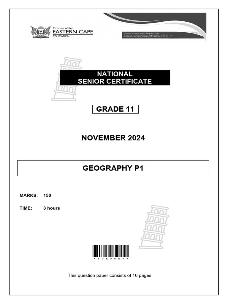 Grade 11 Geography P1 November 2024 | PDF | Wound | Physical Geography