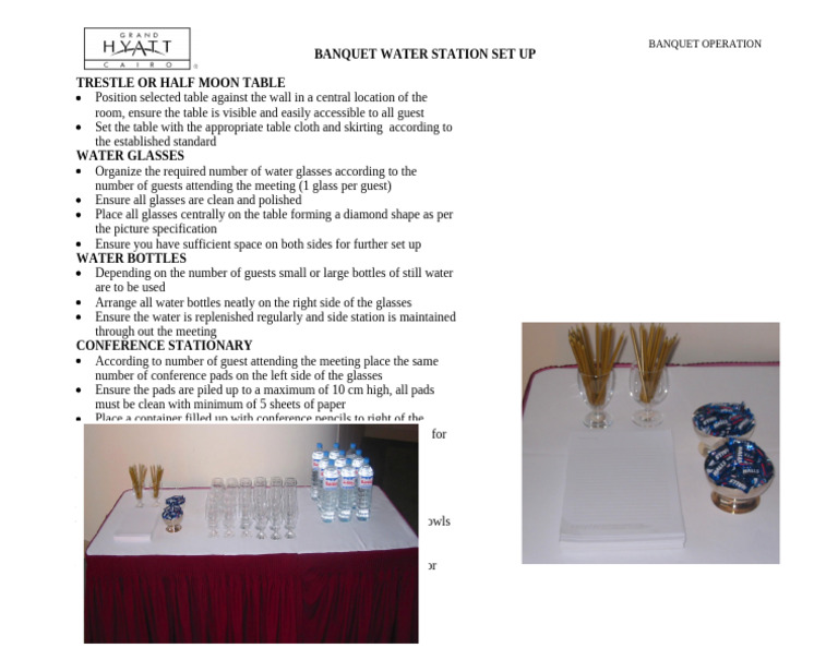 Banquet Water Station Setup Guide | PDF