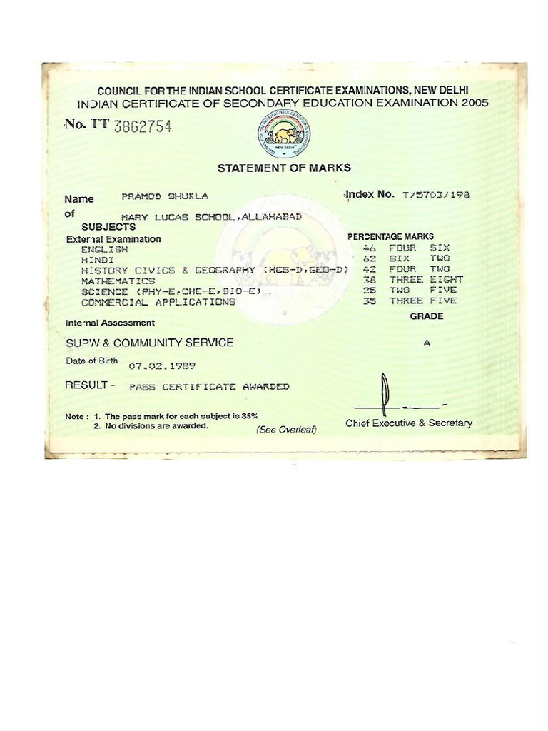 High School Marksheet | PDF