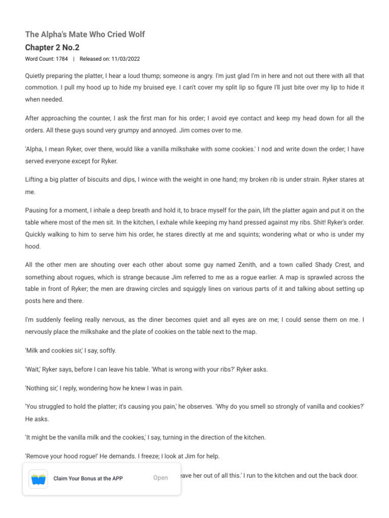 The Alpha’s Mate Who Cried Wolf Chapter 2 No.2 by Jazz Ford Free to Read Online - MoboReader | PDF