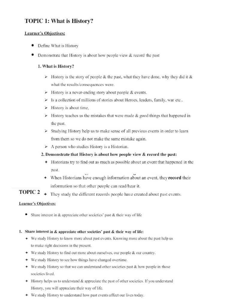 Grade 8 History Notes | PDF