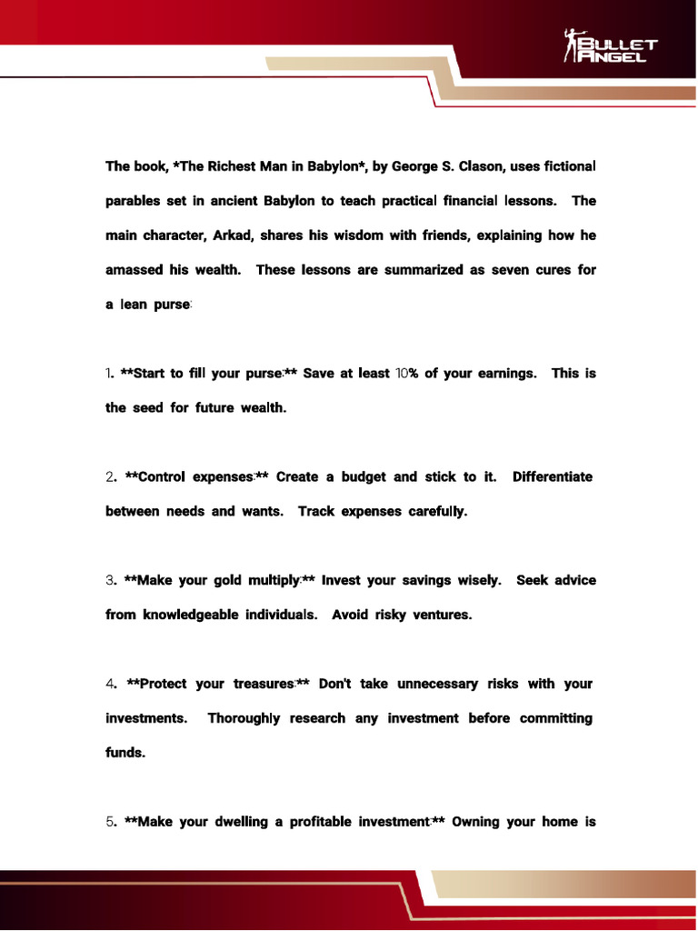 Conclusion L'homme Le Plus Riche | PDF