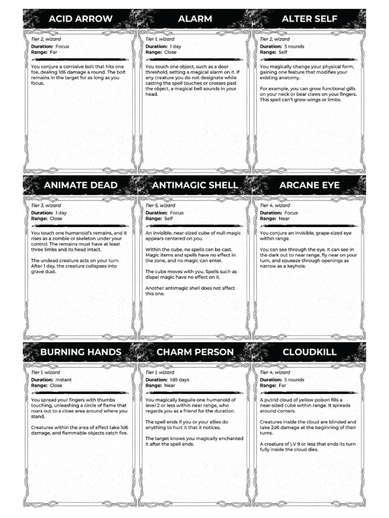 Spell Sheets (US Letter) | PDF