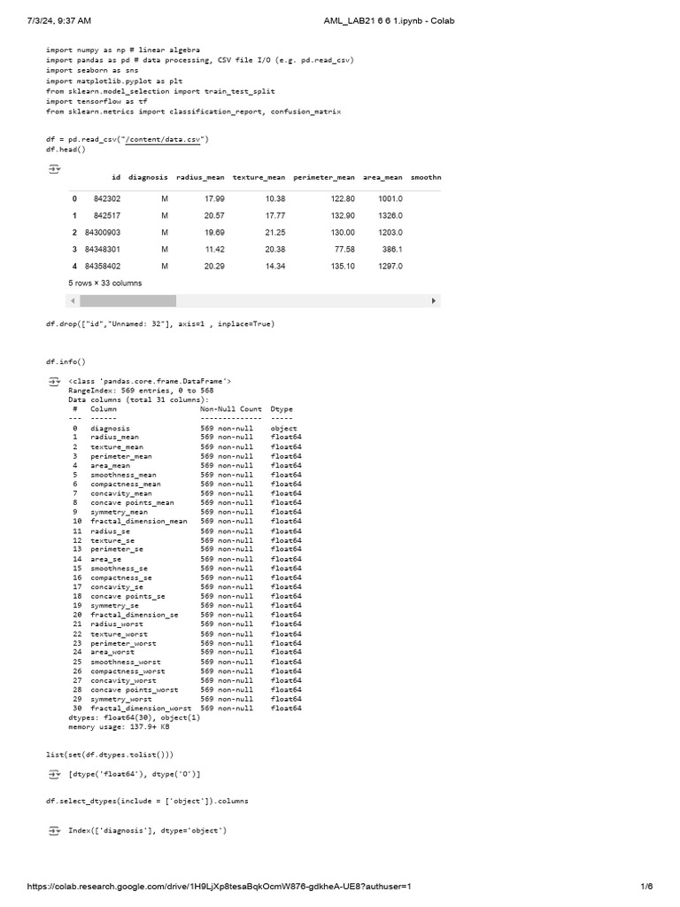 AML_LAB21 6 6 1.Ipynb - Colab | PDF | Computer Programming | Computer Science