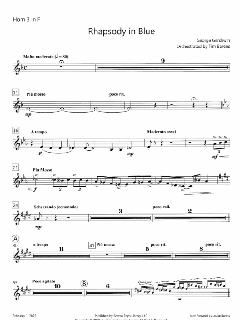 15 - Rhapsody in Blue - Horn 3 in F | PDF