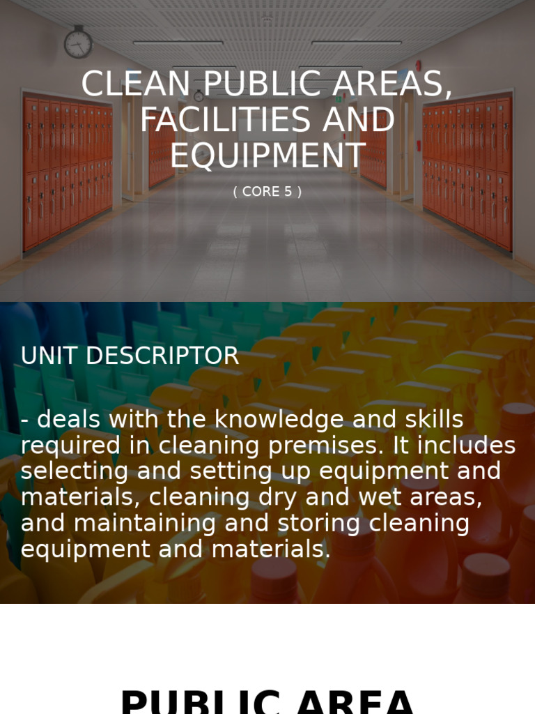 CORE 5 Clean Public Areas Facilities and Equipment 1 | PDF ...