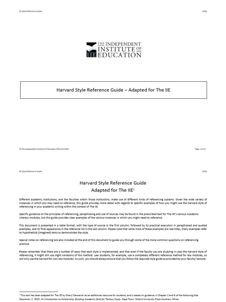 IIE Quick Reference Guide 1 | PDF | Books | Academic Journal