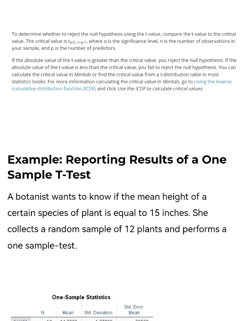 How To Report T Test Table | PDF