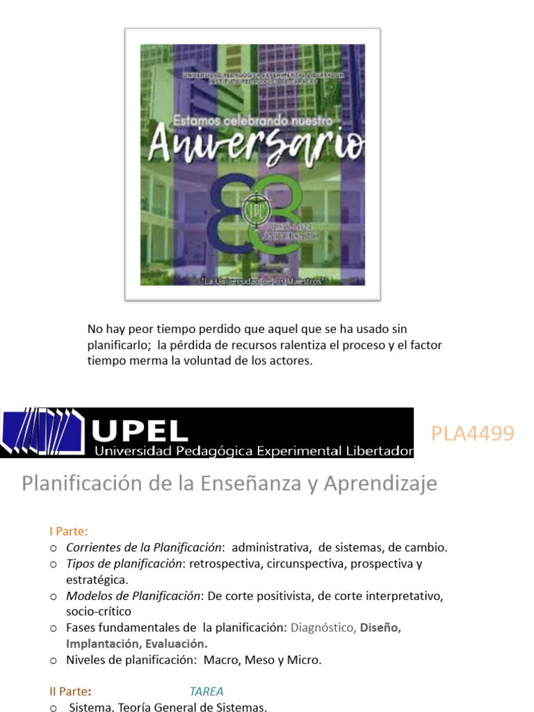 PLA4499 Planificación UPEL IPC 2024 - Prof Rafael Blanco | PDF ...
