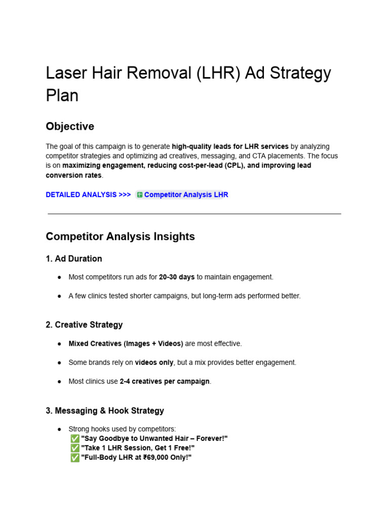 Laser Hair Removal Ad Strategy Insights | PDF | Marketing