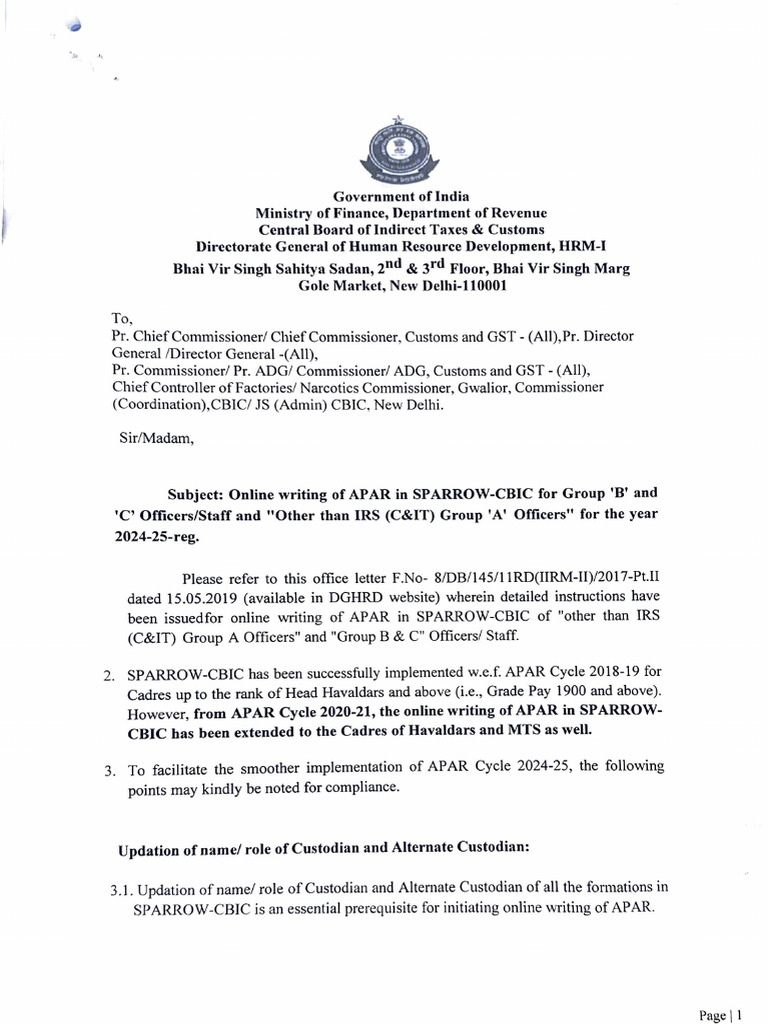 APAR Timelines For Officers Other Than Group A 2024-25 | PDF | Government Finances | Taxes