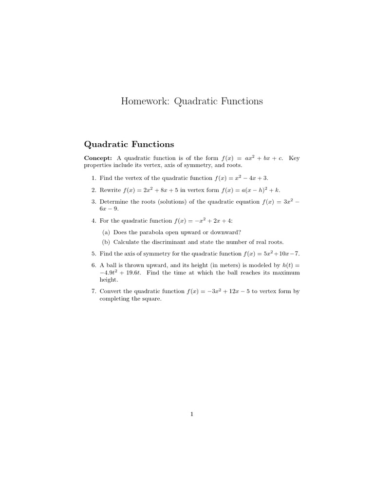 Understanding Quadratic Functions | PDF