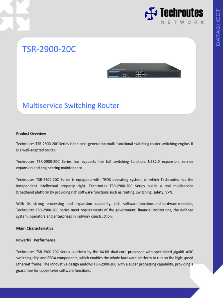 Router Manual TSR-2900-20C | PDF | Network Switch | Router (Computing)