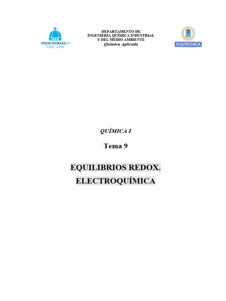 Tema 9 | PDF | Redox | Electrodo