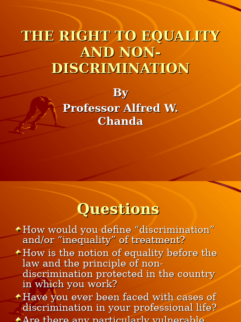 Equality and Non-Discrimination Rights | PDF | Minority Group ...