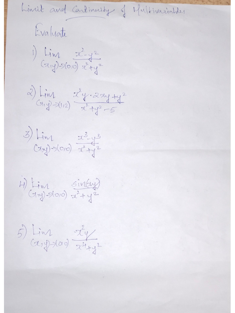 Assignment 1 Harigovind S (Limits and Continuity) | PDF