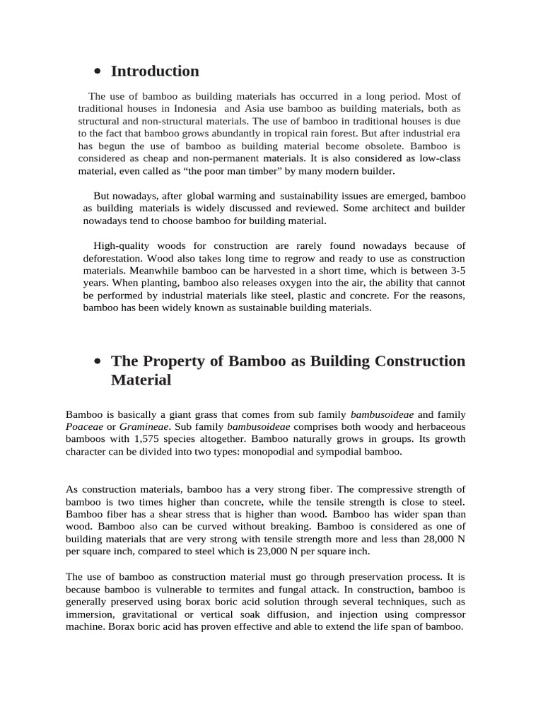 Bamboo in Sustainable Building Design | PDF | Bamboo | Bending
