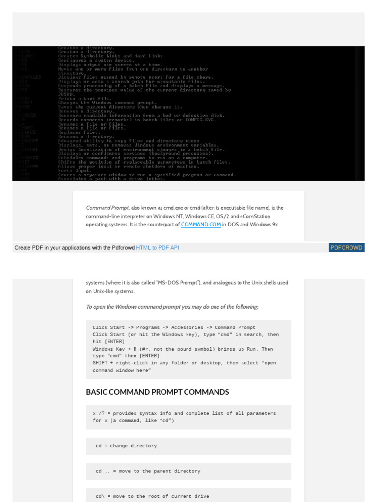 Windows Command Prompt CMD Cheat Sheet - The Hackr | PDF | Command Line Interface | Computer File
