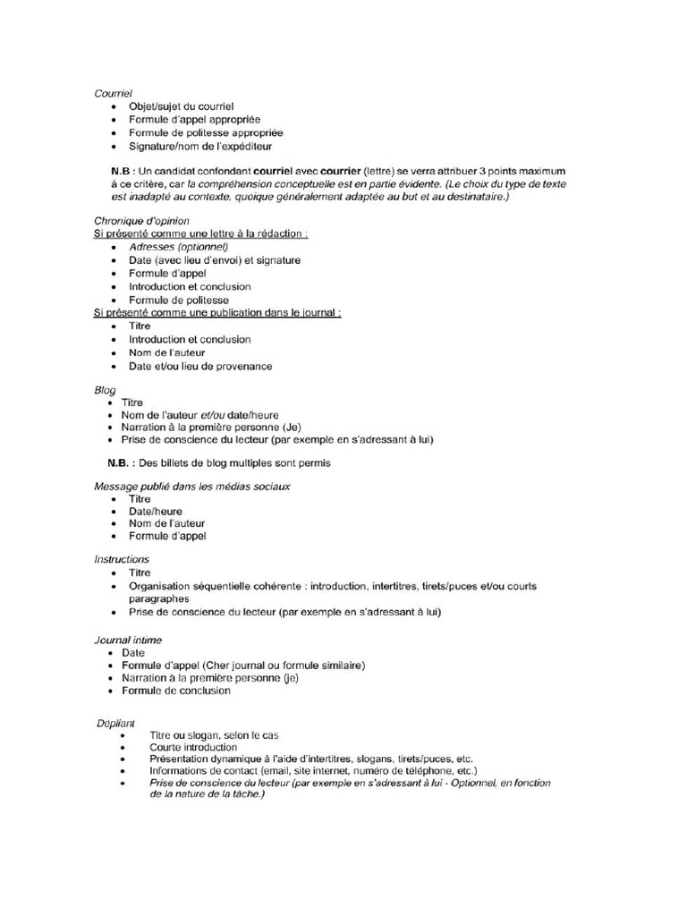 FRENCH TEXT TYPES | PDF