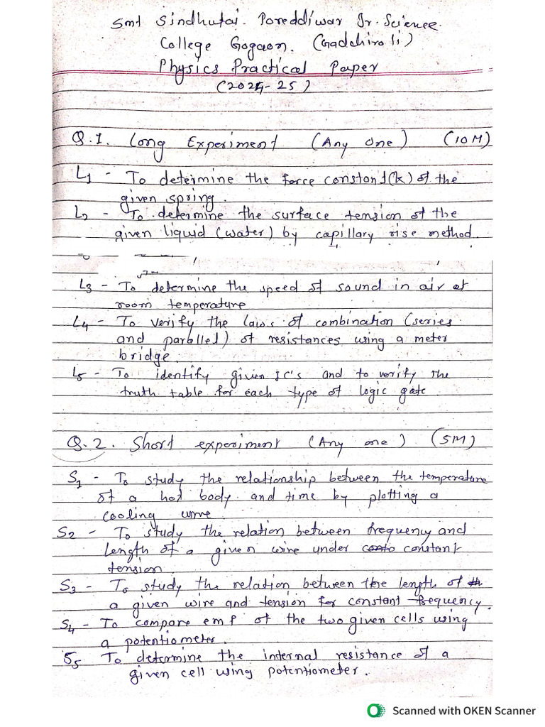 Physics Practical-1(1) | PDF