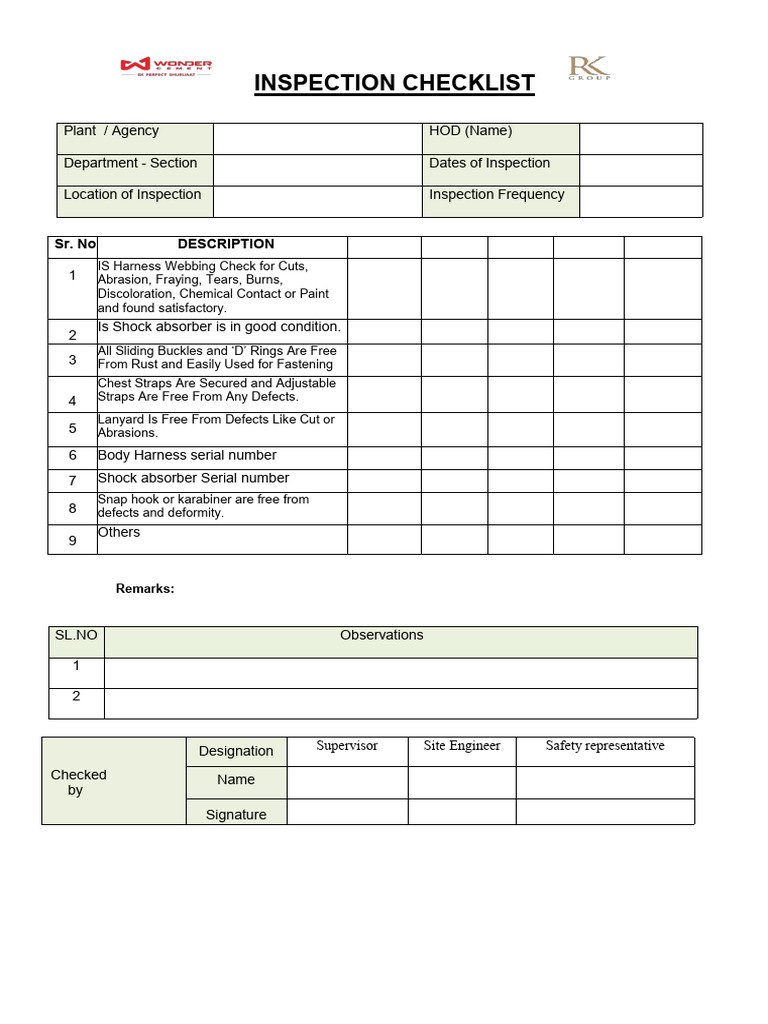 FBH Inspection Checklist | PDF