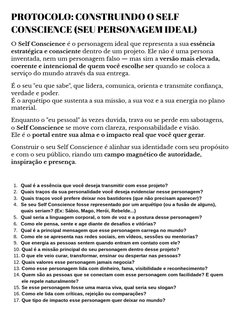 Self Conscience Terapeutas | PDF