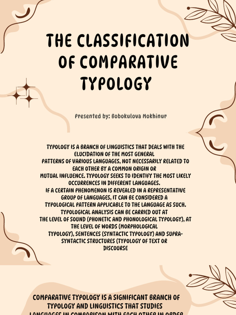 The Classificatiof Comparative Typology | PDF | Linguistic Typology ...