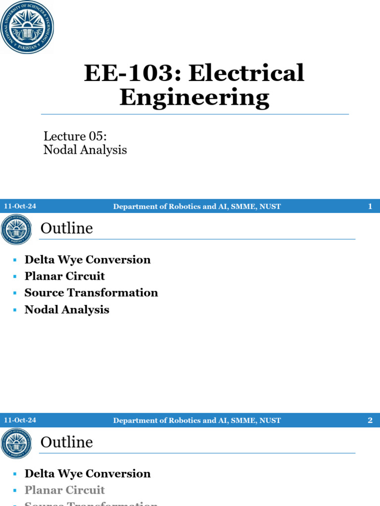 EE - Lec 05 - Nodal Analysis-1 | PDF | Electrical Network | Electrical Engineering